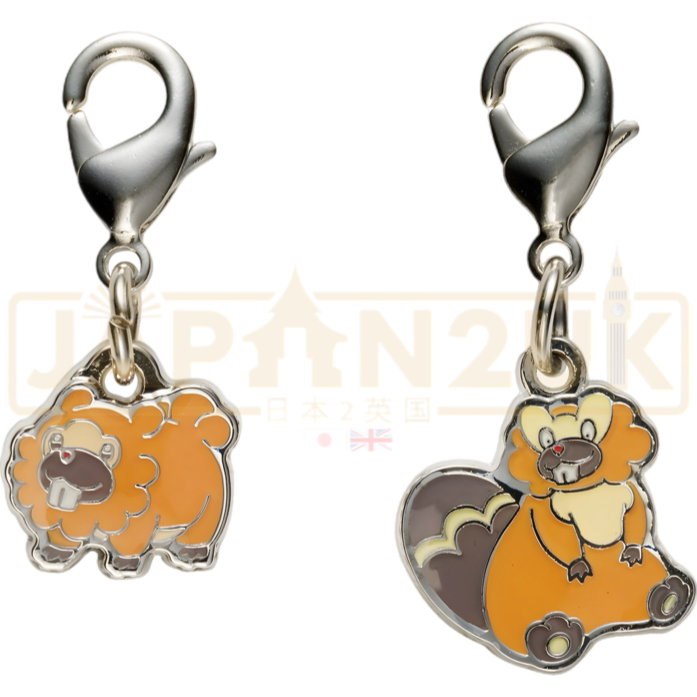 Pokemon Center Japan - 0399 / 0400 Bidoof & Bibarel Metal Charm/Keycha ...