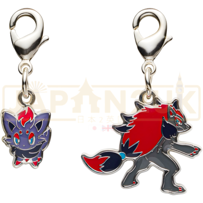 Pokemon Center Japan - 0570 / 0571 Zorua & Zoroark Metal Charm/Keychai ...