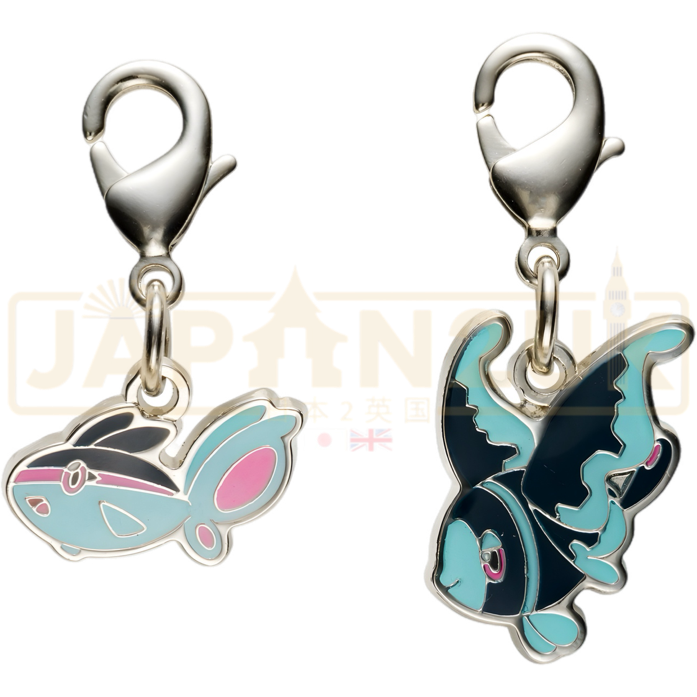 Pokemon Center Japan - 0456 / 0457 Finneon & Lumineon Metal Charm/Keyc ...