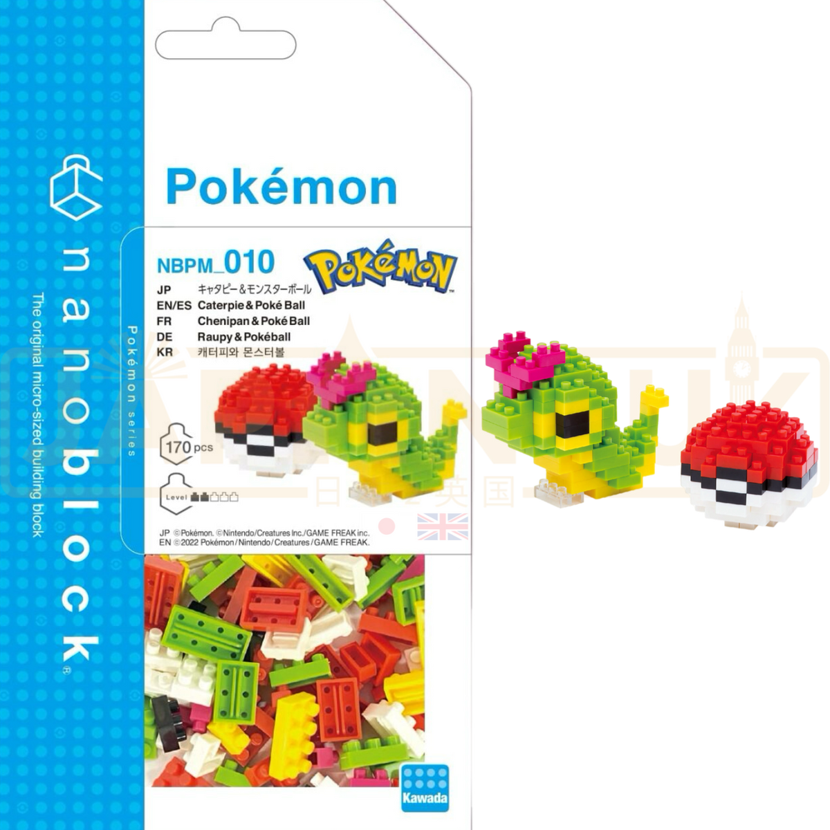 Nanoblock Pokemon - Caterpie & Pokeball NBPM_010 — Japan2UK