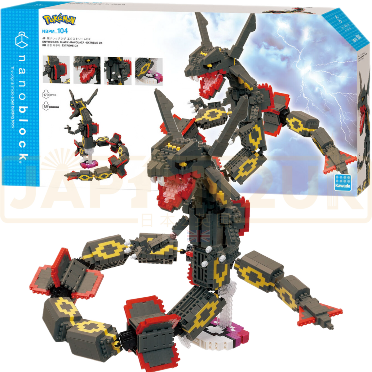 Nanoblock Pokemon - Rayquaza Black Extreme DX NBPM_104 — Japan2UK