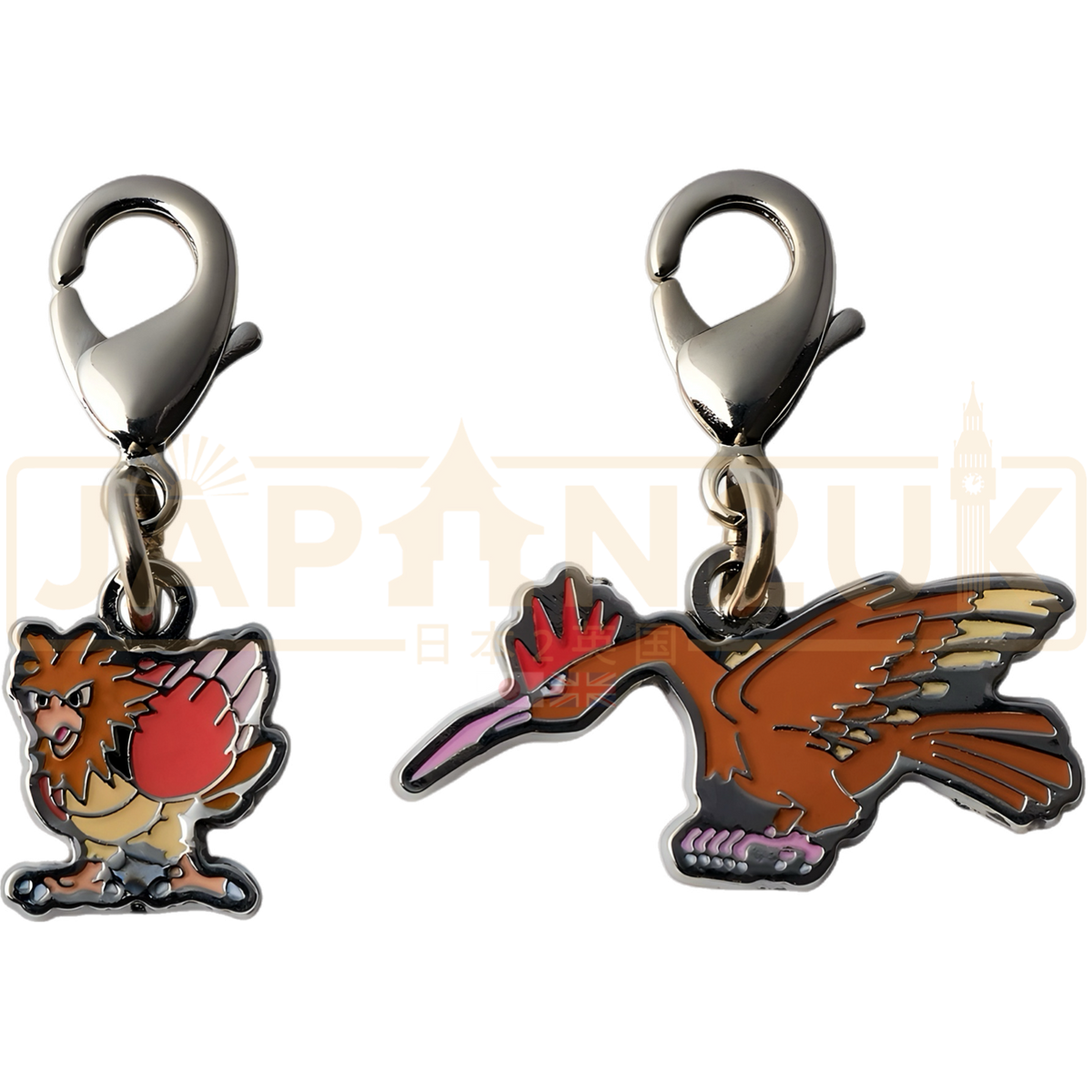 Pokemon Center Japan - 0021 / 0022 Spearow & Fearow Metal Charm/Keycha ...