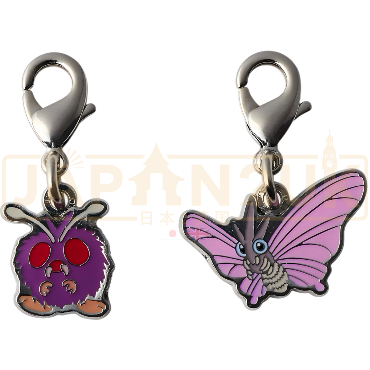 Pokemon Center Japan - 0048 / 0049 Venonat & Venomoth Metal Charm/Keyc ...
