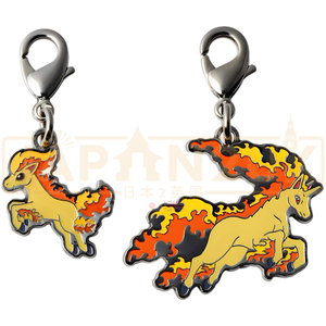 Pokemon Center Japan - 0077 / 0078 Ponyta & Rapidash Metal Charm/Keych ...