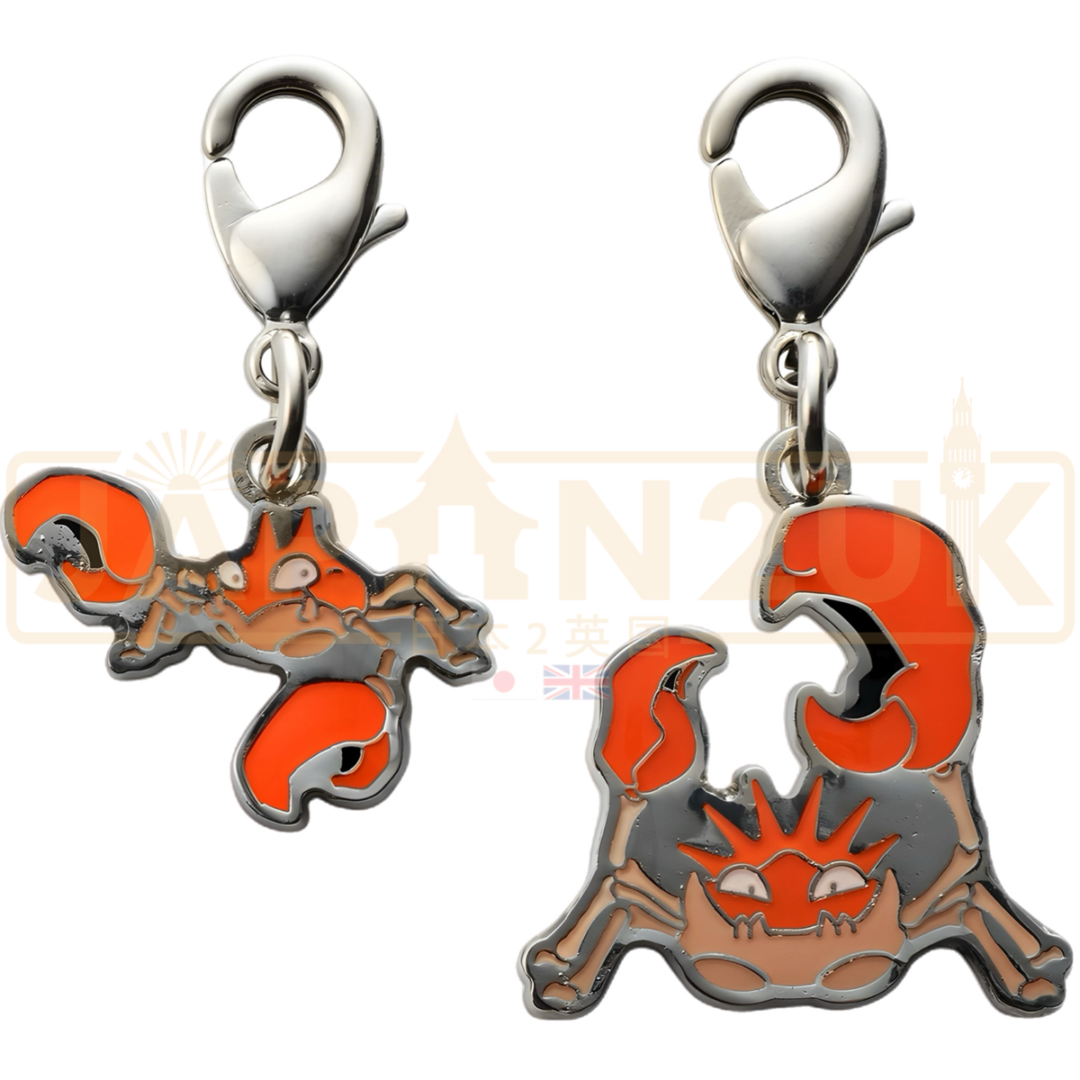 Pokemon Center Japan - 0098 / 0099 Krabby & Kingler Metal Charm/Keycha ...