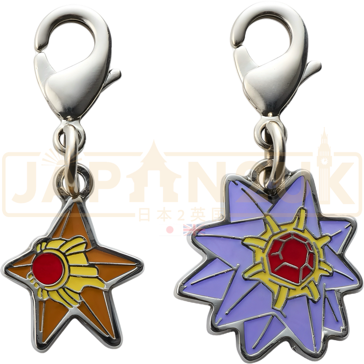 Pokemon Center Japan - 0120 / 0121 Staryu & Starmie Metal Charm/Keycha ...