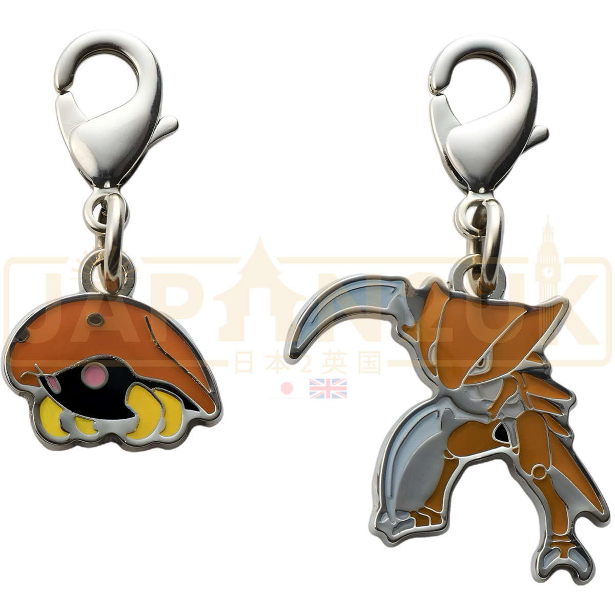 Pokemon Center Japan - 0140 / 0141 Kabuto & Kabutops Metal Charm/Keych ...