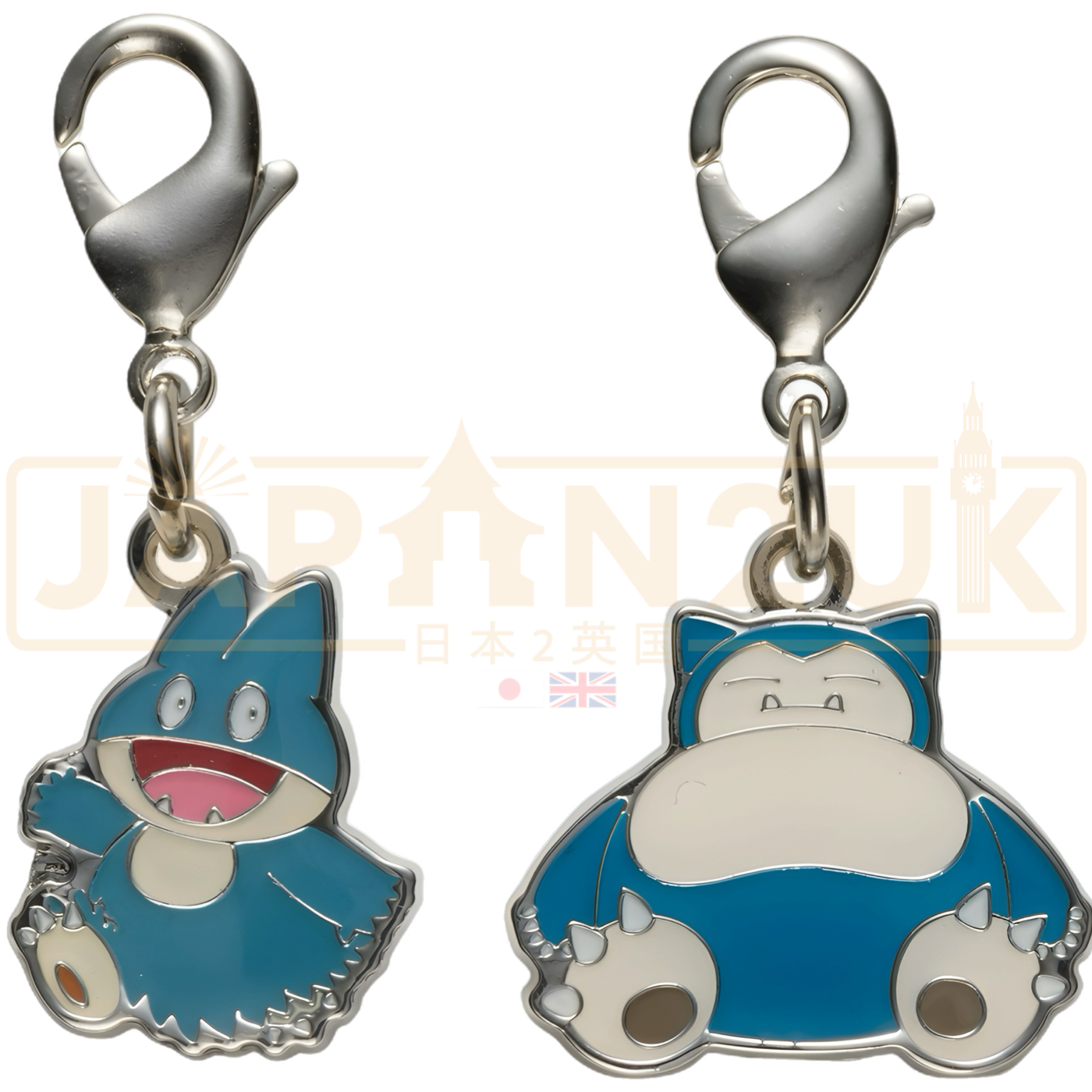 Pokemon Center Japan - 0446 / 0143 Munchlax & Snorlax Metal Charm/Keyc ...