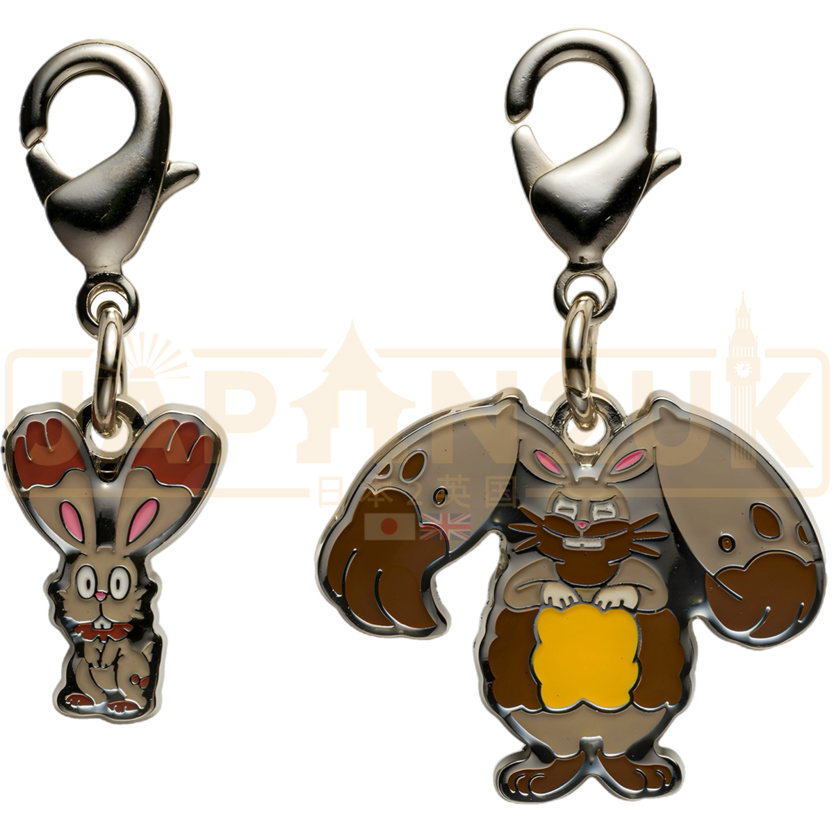 Pokemon Center Japan - 0659 / 0660 Bunnelby & Diggersby Metal Charm/Ke ...