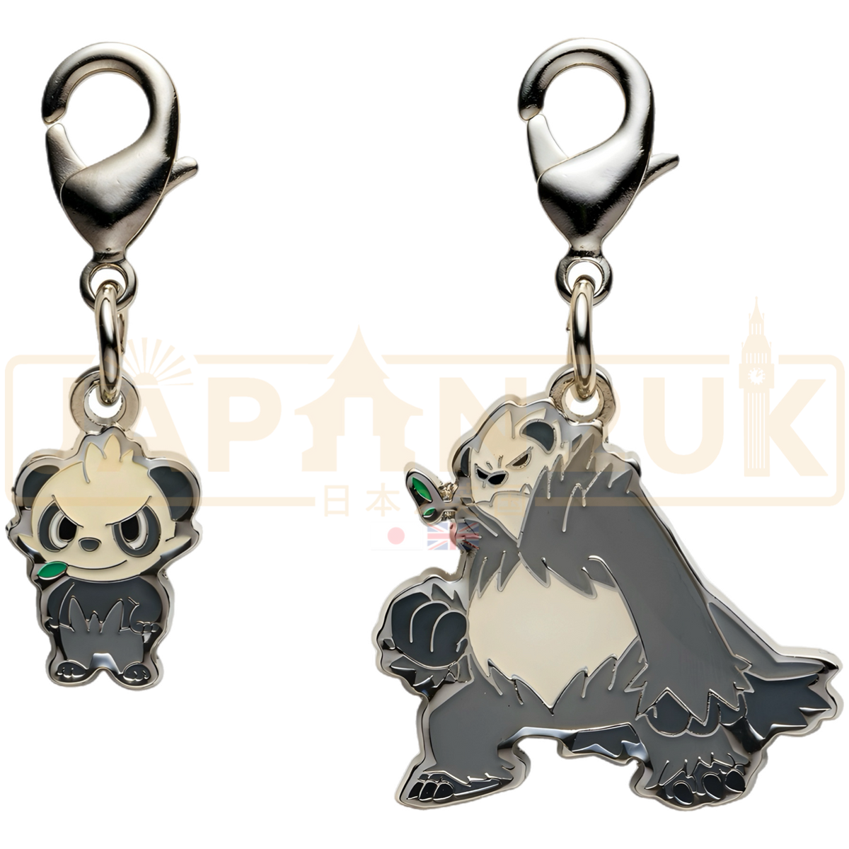 Pokemon Center Japan - 0674 / 0675 Pancham & Pangoro Metal Charm/Keych ...