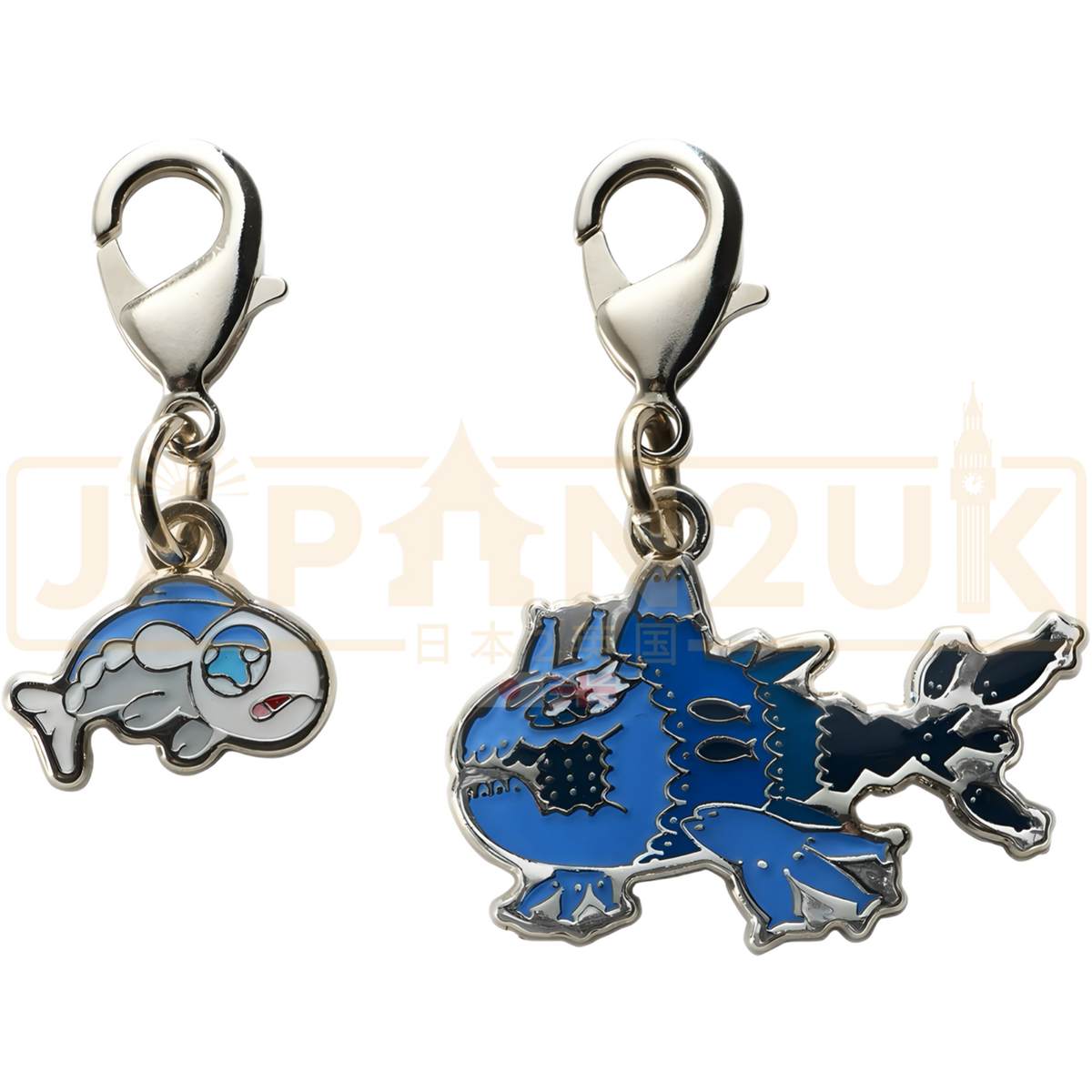 Pokemon Center Japan - 0746 Wishiwashi [Both Forms] Metal Charm/Keycha ...