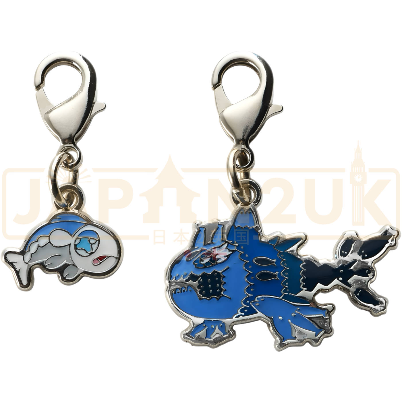 Pokemon Center Japan - 0746 Wishiwashi [Both Forms] Metal Charm/Keycha ...