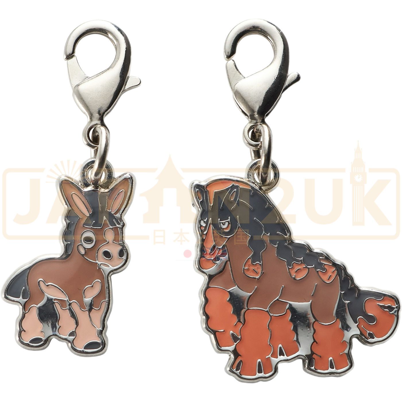 Pokemon Center Japan - 0749 / 0750 Mudbray & Mudsdale Metal Charm/Keyc ...