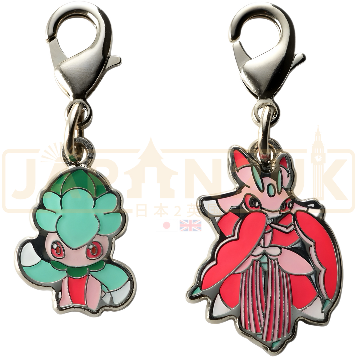 Pokemon Center Japan - 0753 / 0754 Fomantis & Lurantis Metal Charm/Key ...