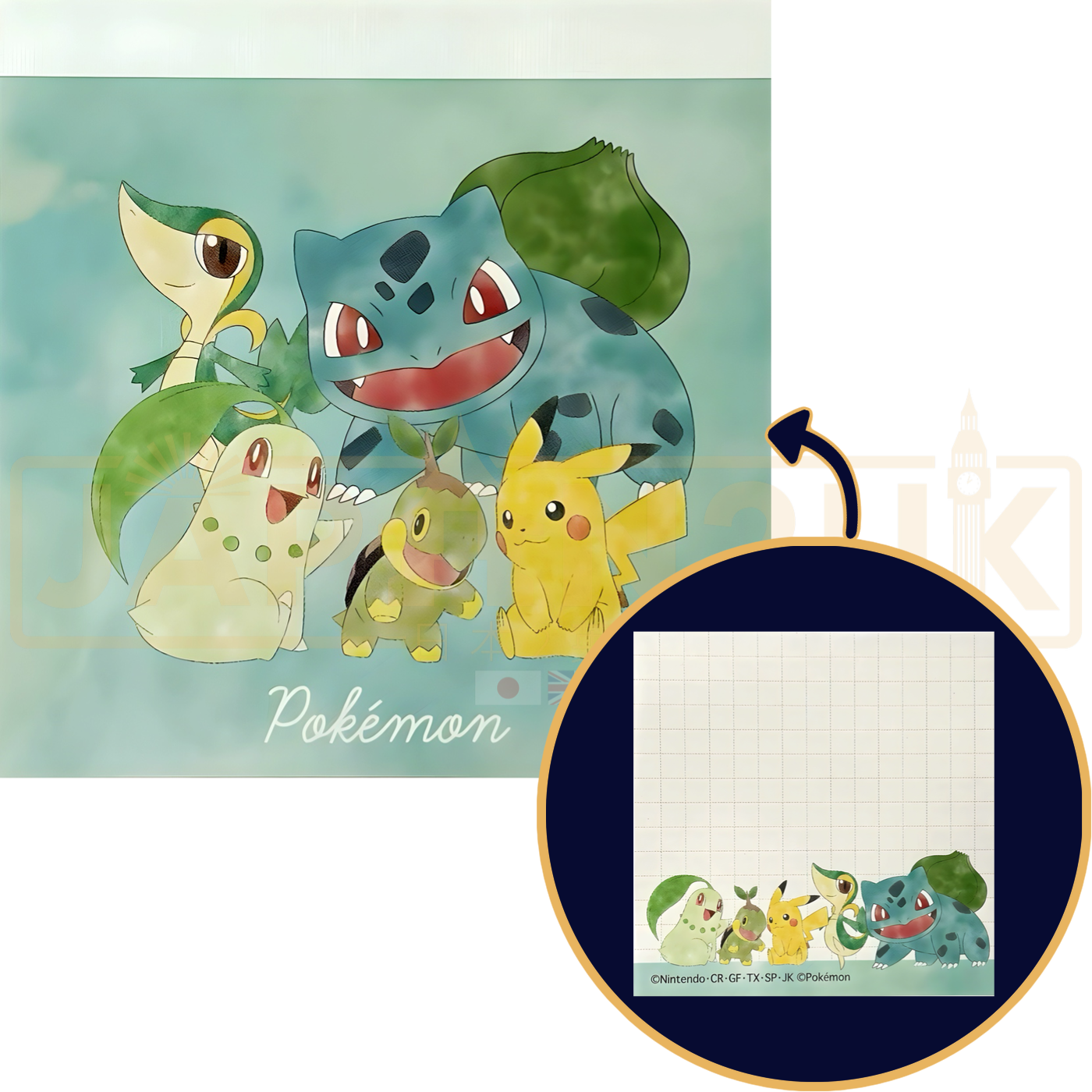 Pokemon Center Japan - Mini Memo A Pikachu & Kusa Type Memo Notepad ...