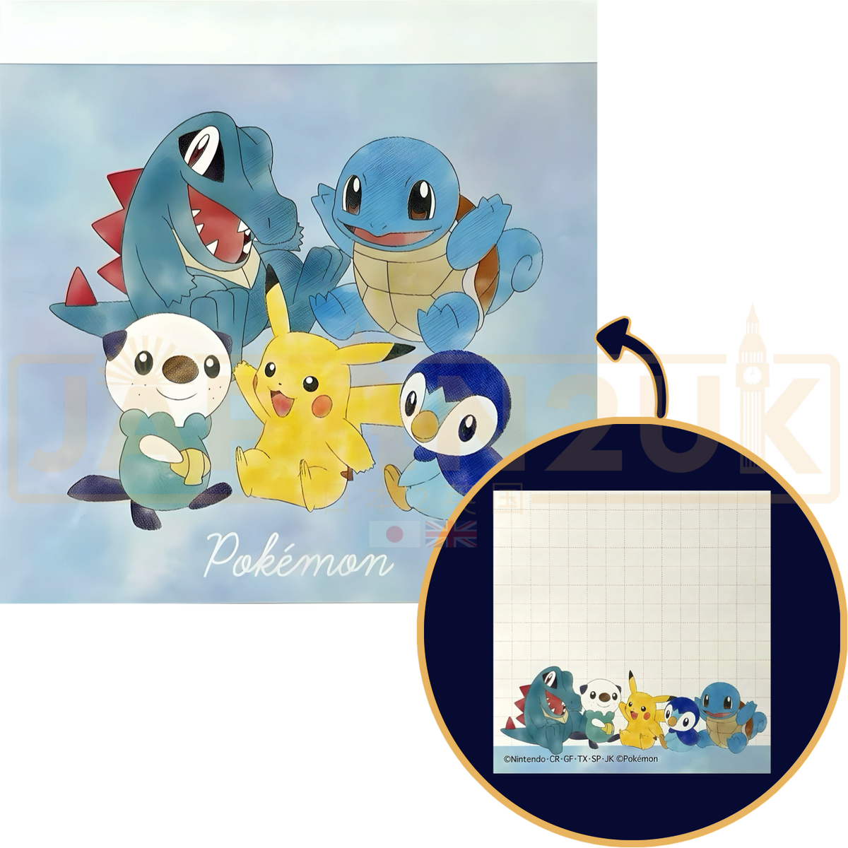 Pokemon Center Japan - Mini Memo C Pikachu & Water Type Memo Notepad ...