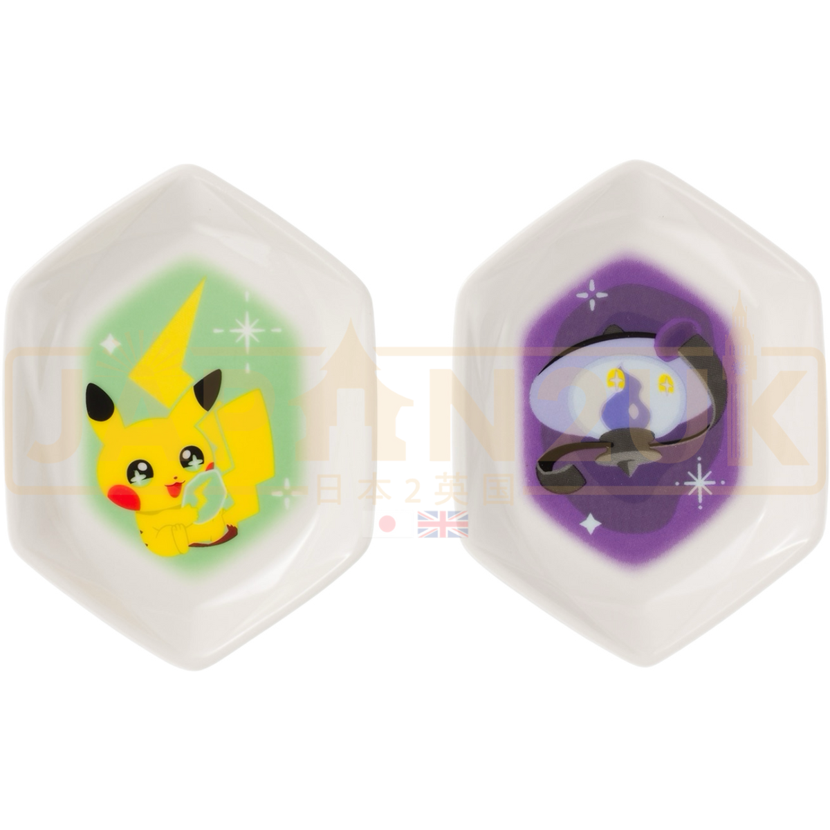Pokemon Center Japan - Pikachu & Lampent Set of 2 Porcelain Plates ...