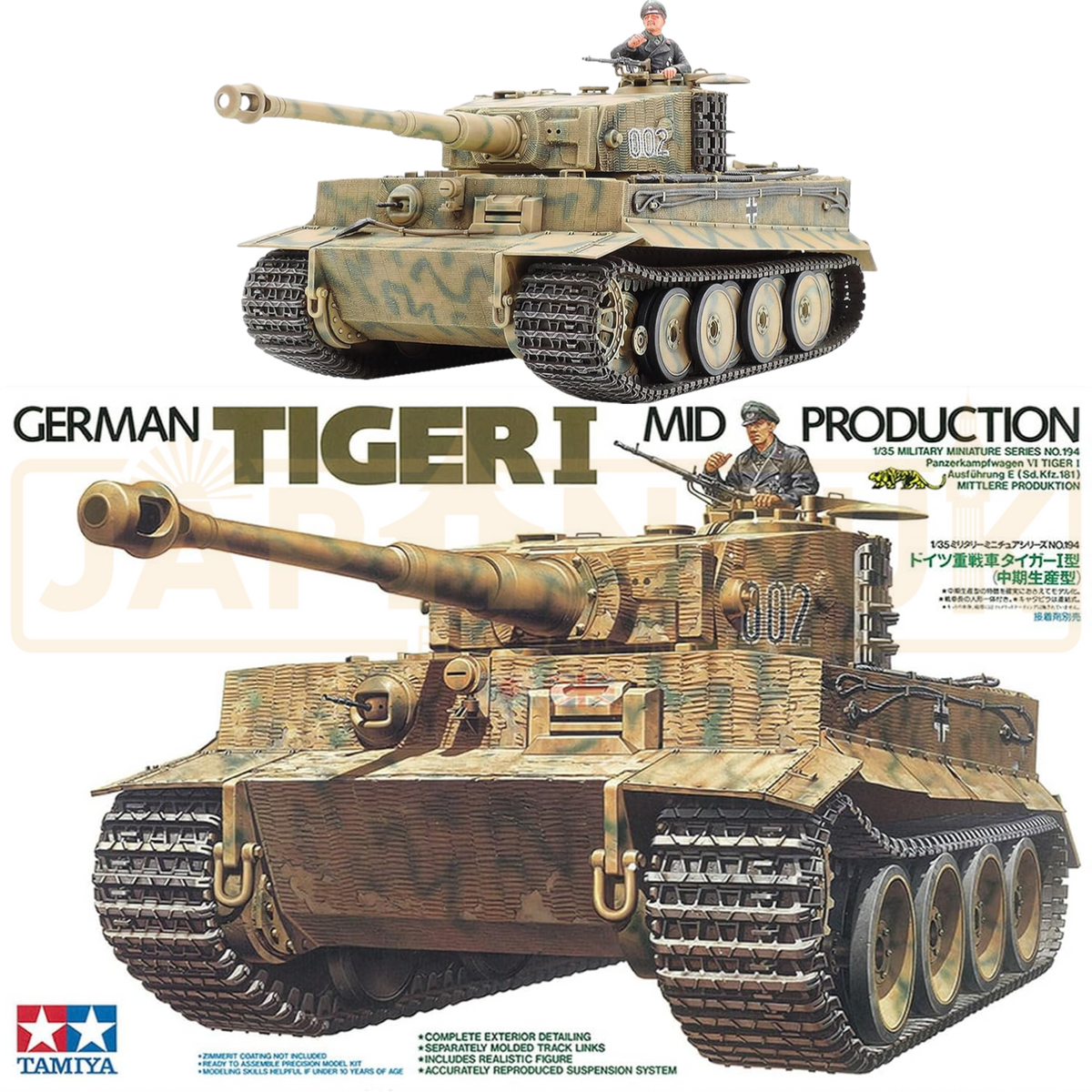 Tamiya German Tiger I Mid Production 35194 1/35 Scale Model Kit — Japan2UK
